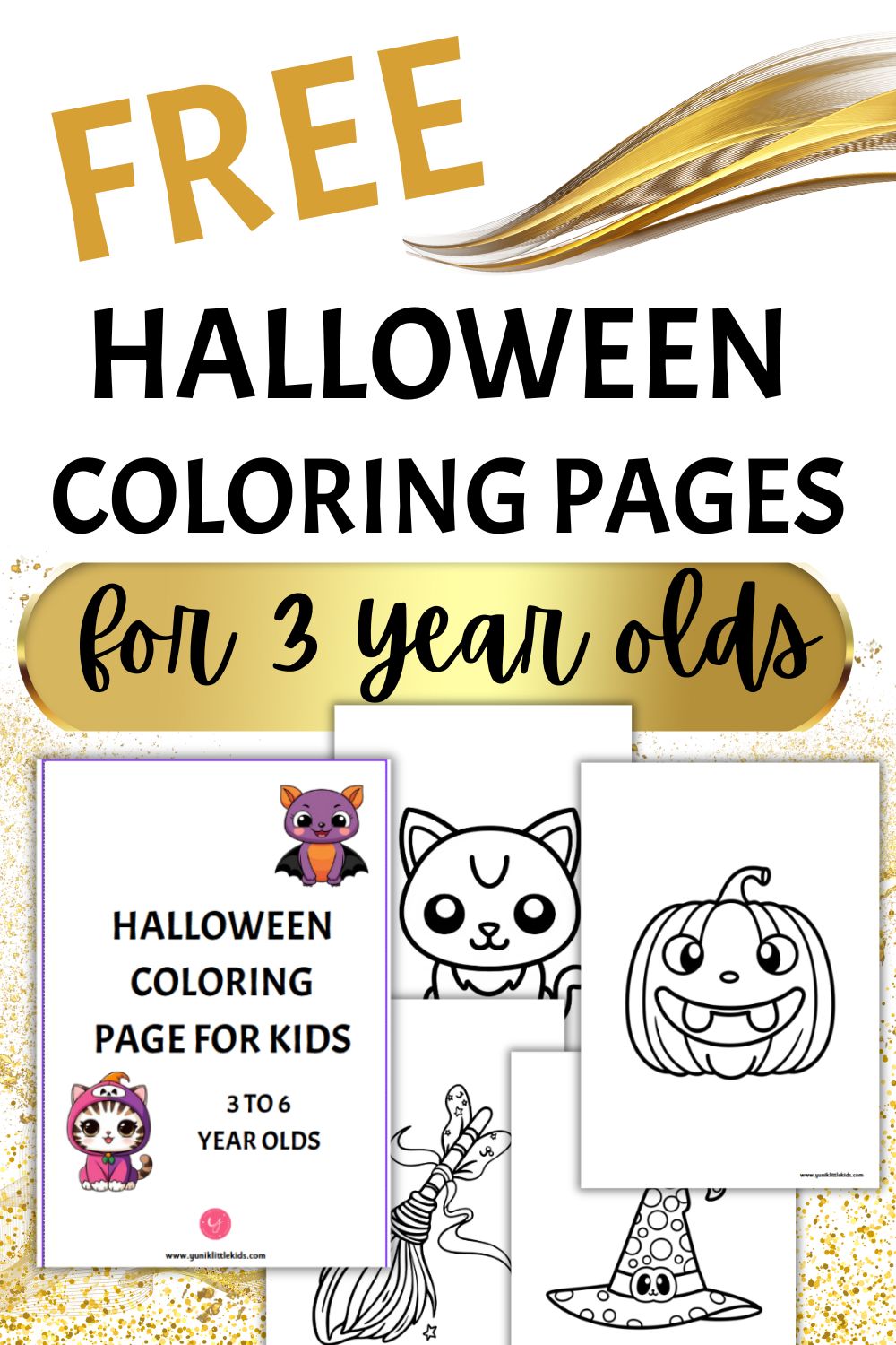 Free Halloween Coloring Pages for Kids - 3 to 6 year olds | Yunik ...