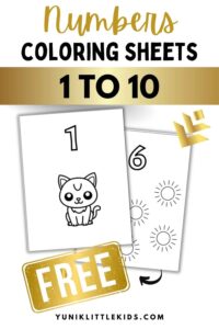 Free Printable Number Coloring Sheets 1 to 10 | Yunik Little Kids