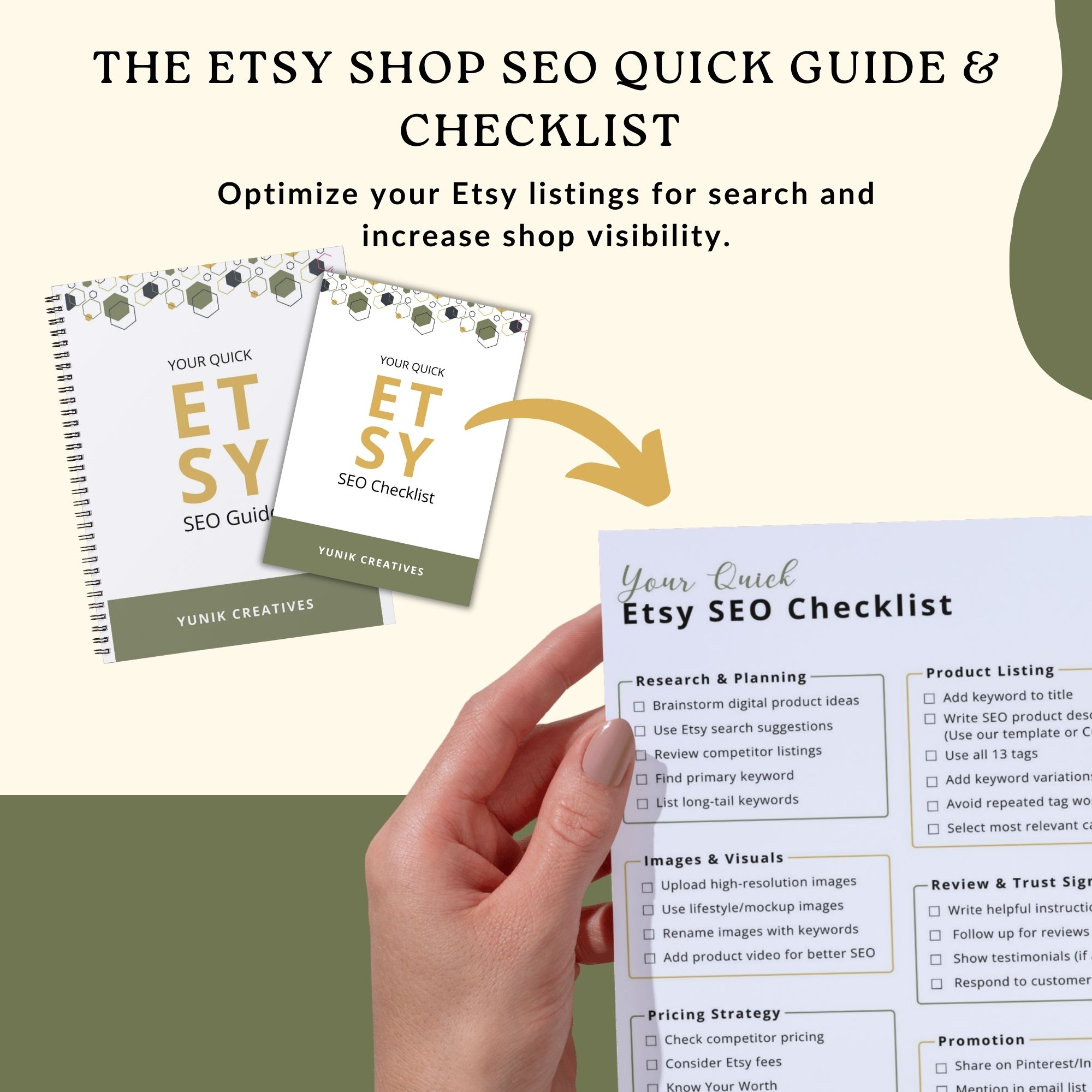 The Etsy Shop SEO Quick Guide & Checklist | Yunik Little Kids