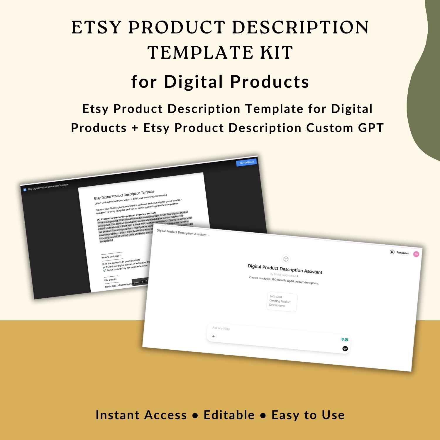 Etsy Product Description Template Kit | Yunik Little Kids
