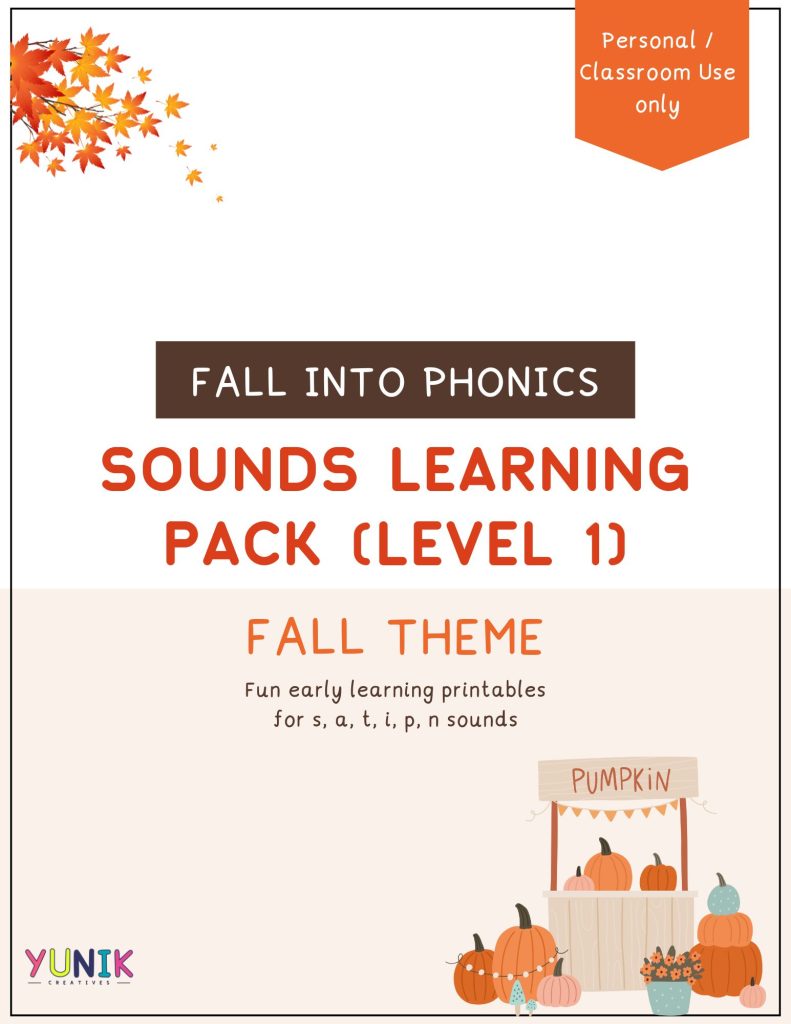 Fall into Phonics - Sounds Learning Pack (Level 1 - S,A,T,P,I,N ...